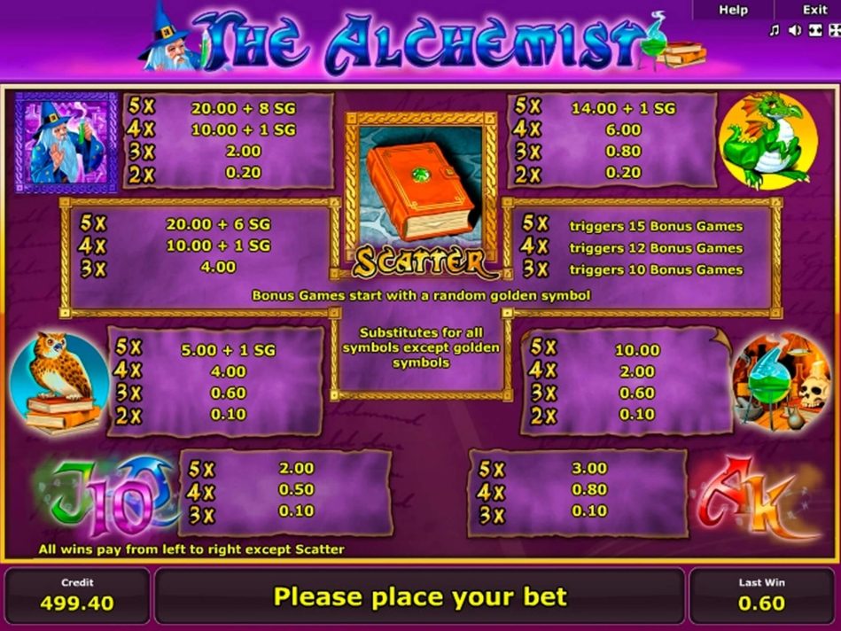 The Alchemist slot by Greentube